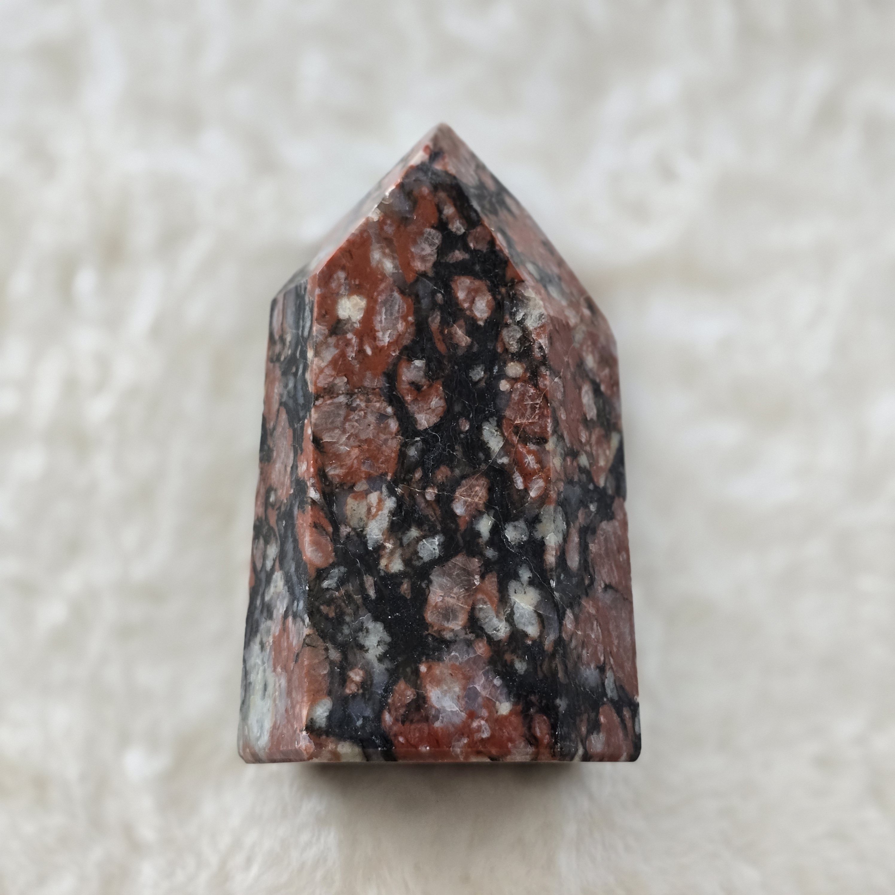Red Snowflake Obsidian Point – Maia Vida Magic